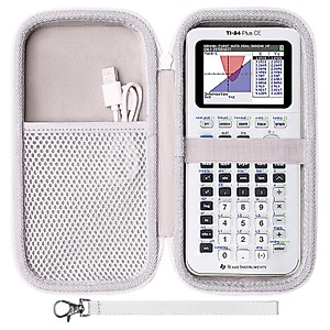 LTGEM EVA Hard Case Compatible with Texas Instruments TI-84 Plus CE/TI-84 Plus/TI-Nspire CX II CAS/TI-Nspire CX II/TI-83 Plus/TI-89 Titanium/TI-85 / TI-88 Color Graphing Calculator, White