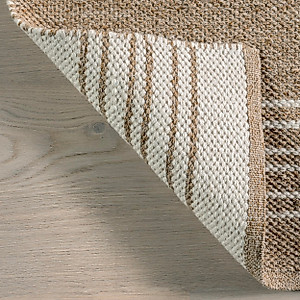 Rugs USA x Lauren Liess Birchwood Reversible Striped Wool Area Rug, 9' x 12', Sand