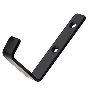 MANMILAI Towel Hooks Heavy Duty Black Wall Hooks Super Thick Pure Metal, Double Hole Screw Installation, Never Fall Off, Hanger for Clothes Key(3 Jet Black)