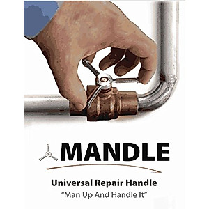 MANDLE (MAN UP AND HANDLE IT) Adjustable Water Shut Off Replacement Handle for Spigot, Outdoor Garden Faucet, Hose Bib, Round Wheel (for 3/8" or Smaller Exposed stem)