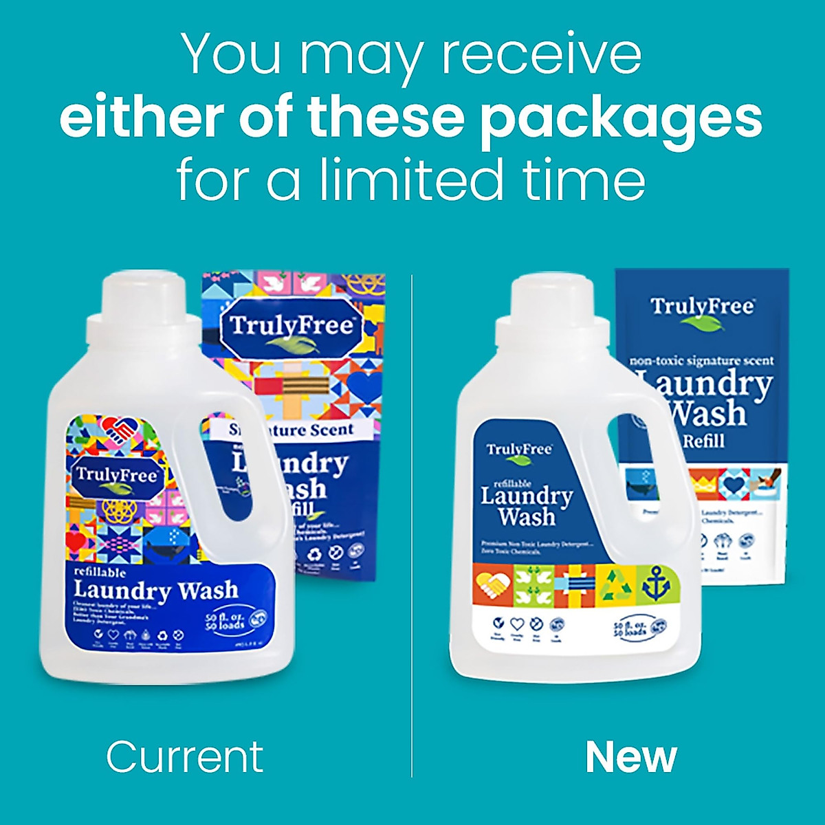 Truly Free Laundry Detergent for Sensitive Skin | Gentle & Safe for Baby Clothes | Plant-Based | Easy to Dissolve to Create a Liquid| Include 1 Refillable Bottle| Signature Scent (50 Loads)
