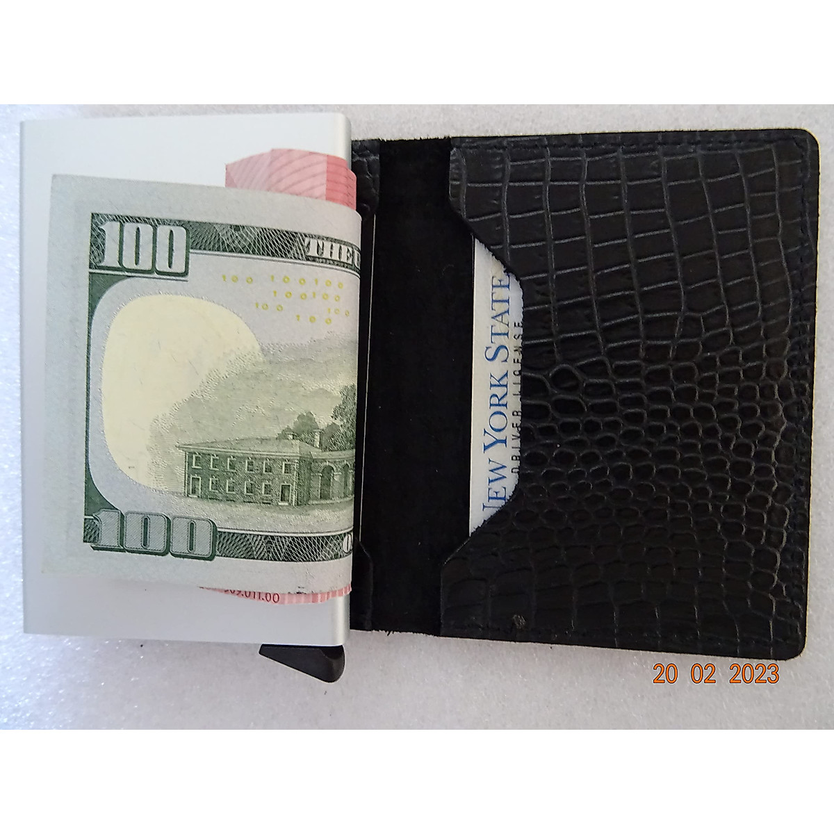 Secrid mini wallet leather amazon black, Very Slim Credit Card Wallet / with RFID protection, with one click all cards slide out gradually