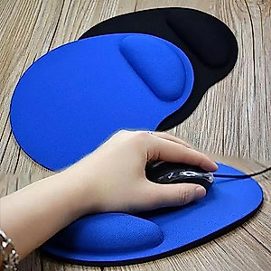 Ergonomic Computer Mouse Pad with Wrist Rest Support, Gaming Mouse Pad Non-Slip Base for Home Office Working Studying(Black)
