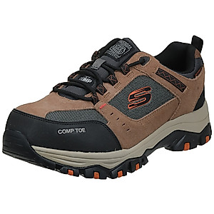 Skechers Men's Greetah Construction Shoe, Brown/Black, 10.5 M US