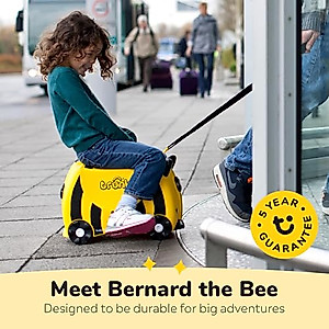 Trunki Ride-On Kids Suitcase | Tow-Along Toddler Luggage | Carry-On Cute Bag with Wheels | Kids Luggage and Airplane Travel Essentials: Bernard Bee Yellow
