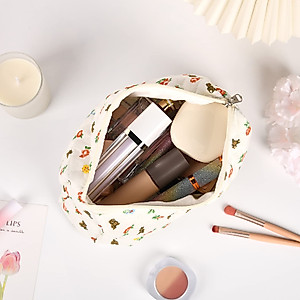 SOIDRAM Coquette Makeup Bag Coquette Aesthetic Cosmetic Bag Large Travel Makeup Organizer Cute Pouch Cotto Kawaii Toiletry Bag