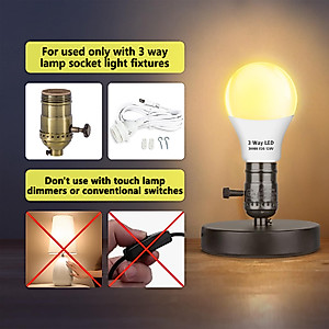 Wiyifada 3 Way LED Light Bulbs 2 Pack, 3 Way Light Bulbs 30 70 100 Soft White 3000K,E26 Medium Base A19 Three Way Light Bulbs, Indoor 3-Way Light Bulbs for Reading