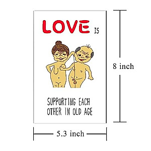 Joycard Funny Birthday Cards 40th 50th 60th Anniversary Wife Husband Mom Dad Grandma Mischievous Valentine's Day SUPPORTING EACH OTHER IN OLD AGE