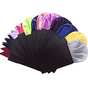 Men's PreFolded Pocket Squares On Card Assorted colors Polka dots Polyester Stain 3 Style 12 pieces