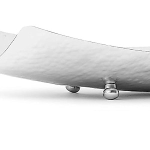 Colleta Home Rectangular Stainless Steel Serving Tray- Silver Serving Tray and Platters- Decorative Centerpiece- Hammered Tray