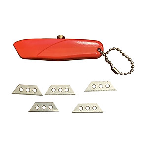 Mini Keychain Knife Box Opener for Keyring - 3 Inch Utility Knife on Keychain with 5 Extra Blades - Small Cutter for Opening Packages