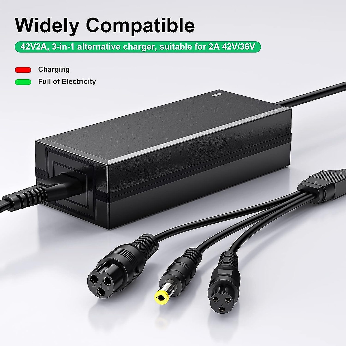 Cuifati Universal 42V 2A Battery Charger, 42V 2A Electric Scooter Charger for GOTRAX GXL V2, G2, G3, G4, Glider, XR Elite, XR Ultra 36V Lithium ion Battery (US Plug)