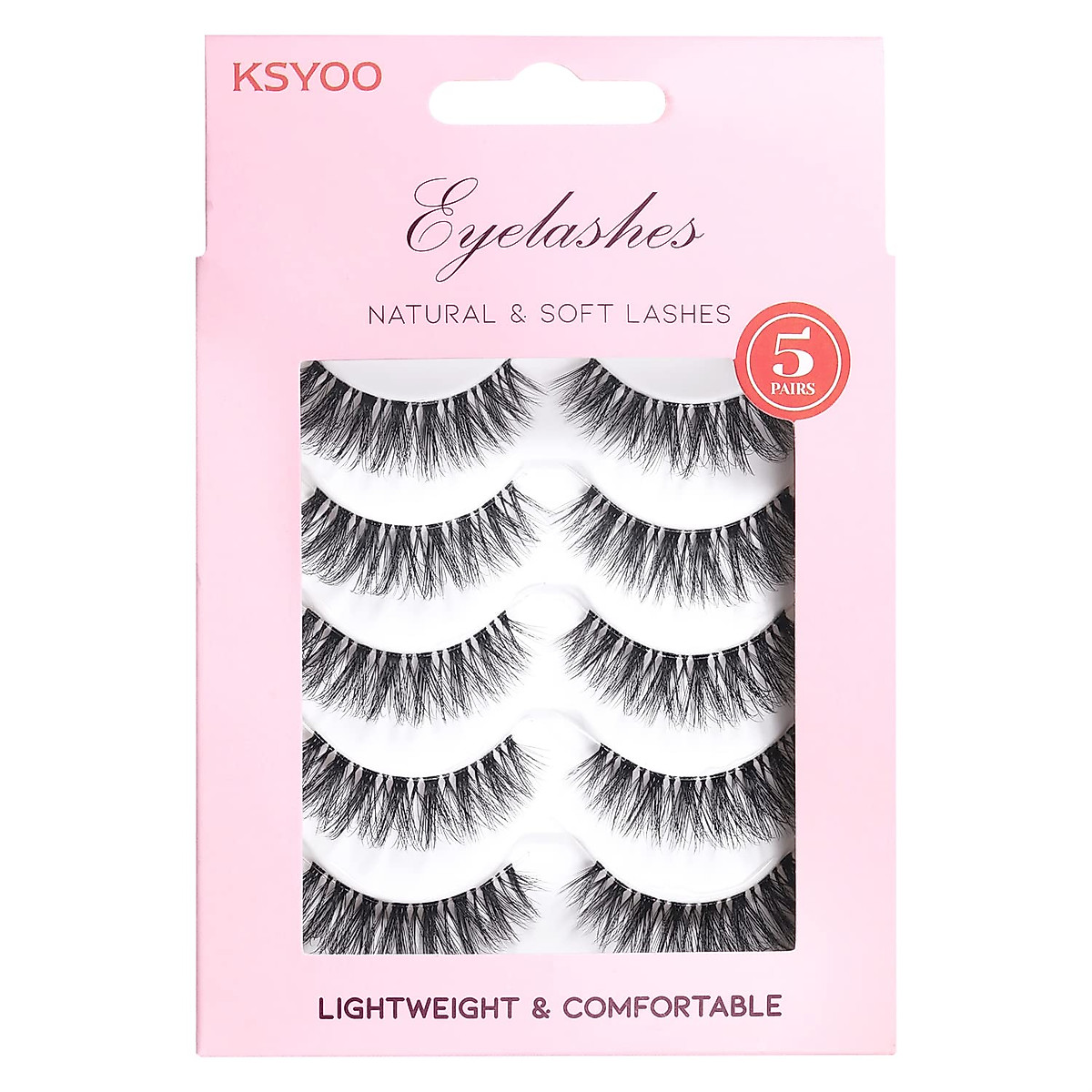 KSYOO False Eyelashes Cat Eye Lashes Wispy Lashes Clear Band V1 Russian Strip Lashes That Look Like Extensions D Curl Cat Eye Lashes Natural Look Faux Mink 3D Fluffy Russian Strip Eyelashes