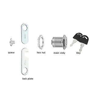 10 Pack 5/8 Cam Lock Keyed Alike Cabinet Locks with Keys Secure Drawer Mailbox File RV Storage Locks Tool Box Locks Replacement Cam Locks for Furniture, Chrome-Finish Zinc Alloy