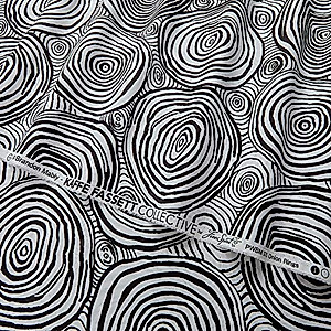 Kaffe Fassett Collective for FreeSpirit Onion Rings Black, Fabric by the Yard