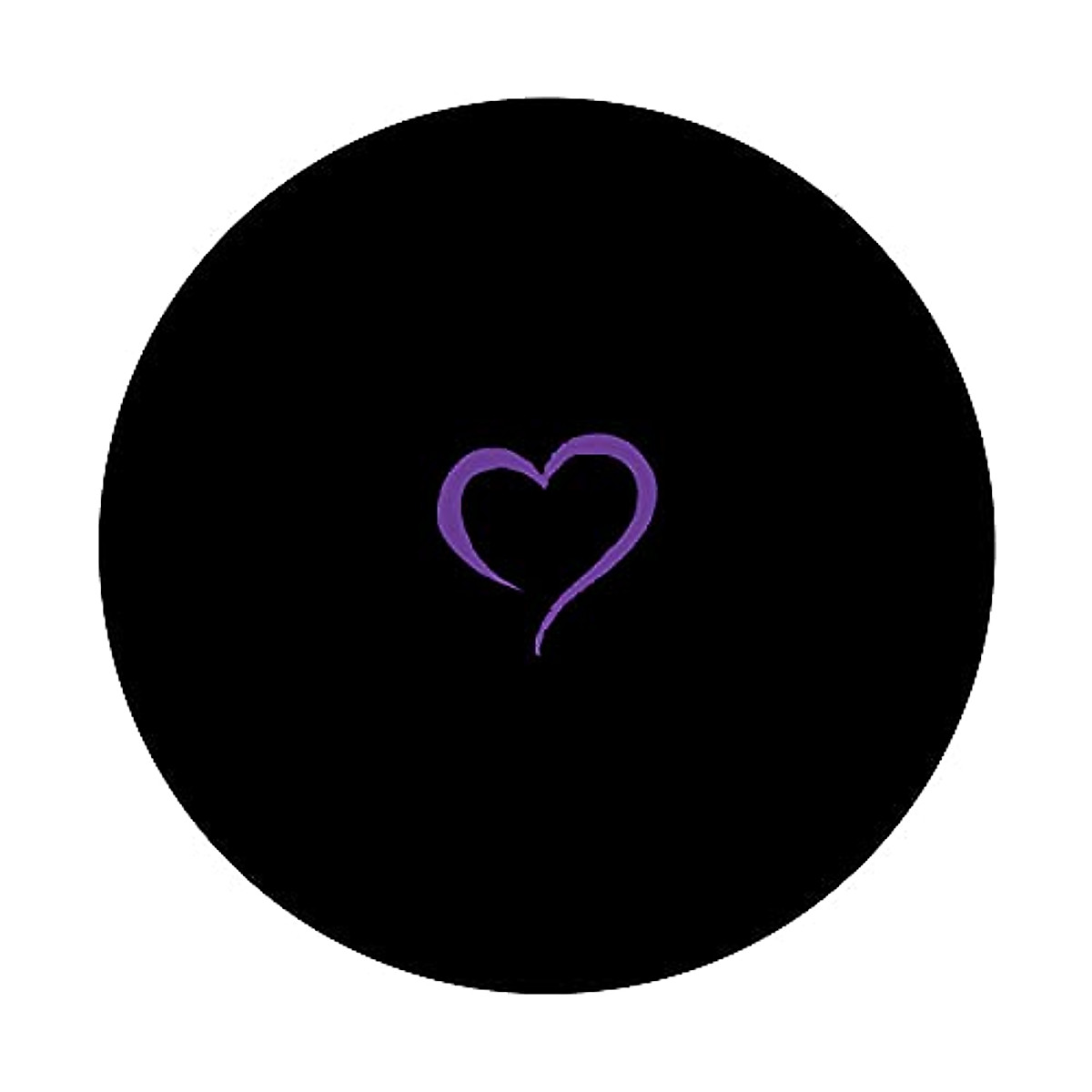 Purple Violet Black Minimalist Hand Drawn Heart PopSockets Swappable PopGrip
