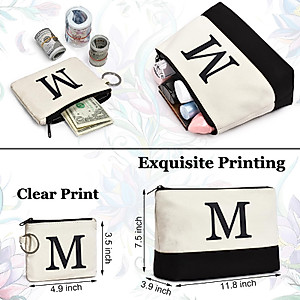 GASSDA Initial Canvas Tote Bag, Birthday Gifts For Women, Monogram Personalized Gifts For Women Mom Teachers Bridesmaids (M 3PCS)