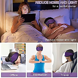 LC-dolida Sleep Headphones, Bluetooth Sleep Mask Sleeping Headphones Wireless Sleep Mask with Bluetooth Headphones 5.2 Bluetooth Eye Mask for Sleeping Long Time Play Music Headset Gifts for Men Women
