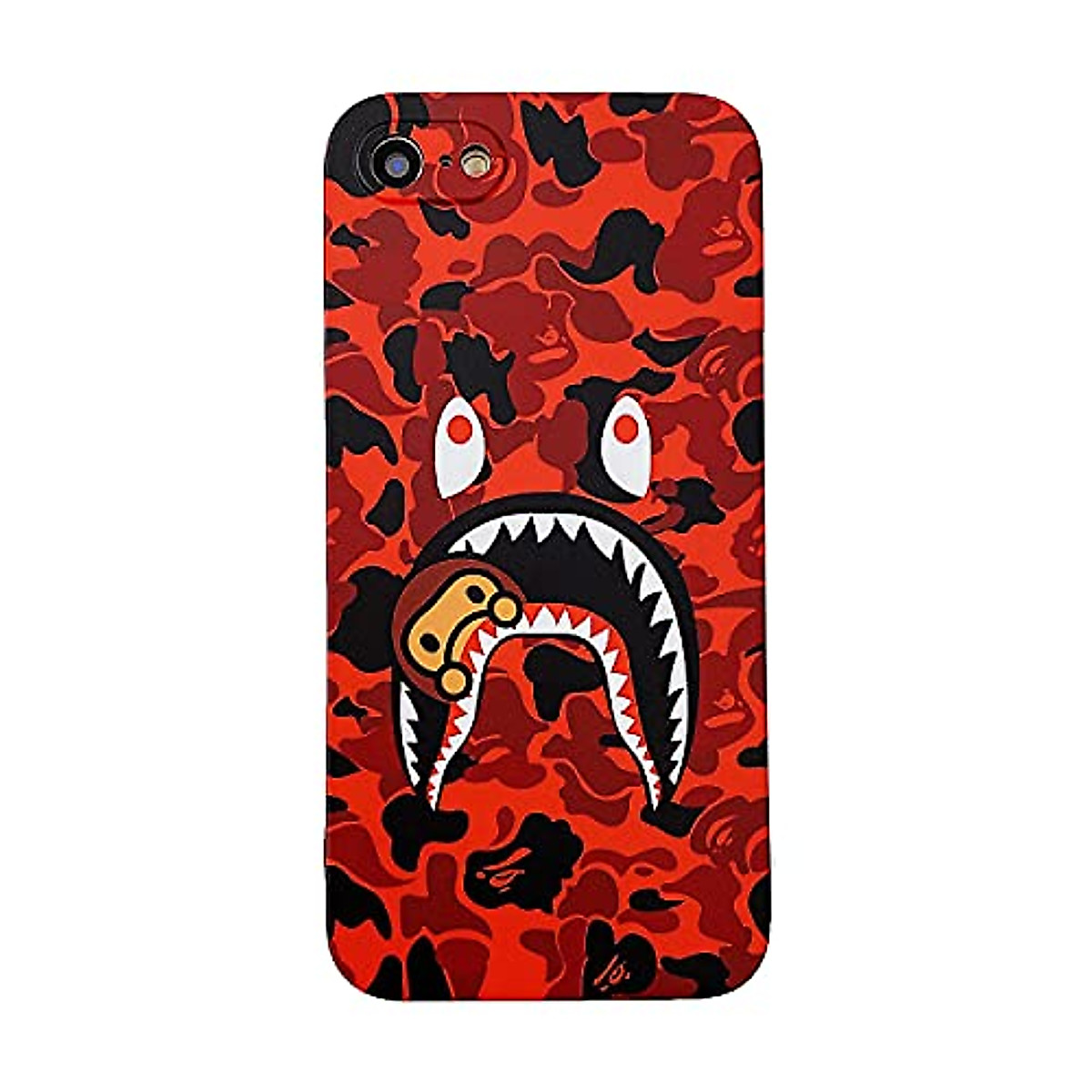 Hoolcase iPhone 7/iPhone 8/iPhone SE Soft Case for Shark Face/Shark Teeth Fans Girls Kids Boys, Cartoon Cute Fun Funny Shockproof TPU Protective Non-Slip 4.7 Inch Case for iPhone 7/8/SE 2020 (H-YU)