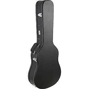 Gearlux Dreadnought Acoustic Guitar Hardshell Case with Accessory Compartment - Black