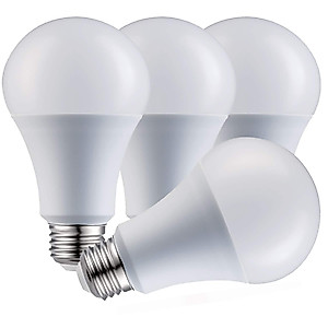 LABORATE LIGHTING A19 LED Light Bulbs - E26 Base, 9W, 800 Lumens, Cool White 4000K Illumination, Energy Saving Outdoor & Indoor Home, Commercial Lighting - 80+ CRI, 10-Year Life - 4-Pack