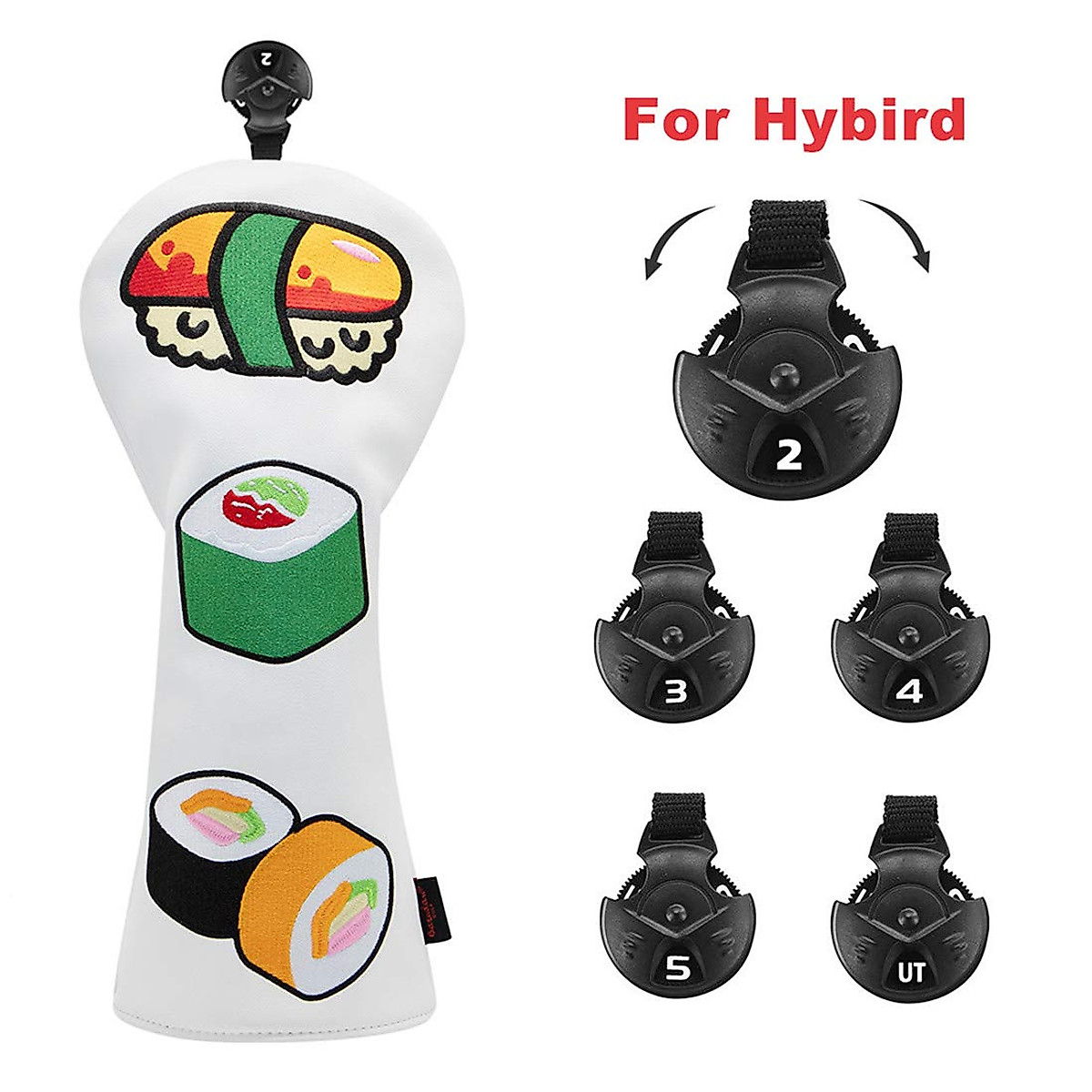Japanese Sushi Golf Club Covers - Golf Accessory for Men, Women, Kids, Golfer - 3 Model Options Golf Driver Headcover/Golf Fairway Wood Head Cover/Hybrid Club Head Cover
