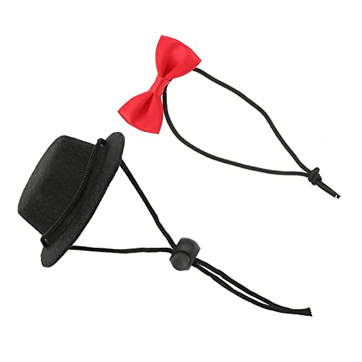 Reptile Hat and Bow Tie,Cute Adjustable Lizard Harness and Leash Soft Leather Bearded Dragon Valentine's Day Clothes Set for Amphibians and Other Small Pet