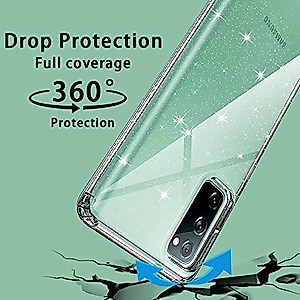 ANNSD Galaxy S20 Fe Case（5G）,Glitter Clear Sparkly Bling Slim Flexible TPU Shock Absorption Rubber Full Body Protective Cover for Samsung Galaxy S20 Fe Case (6.5" Display) 2020(Bling)
