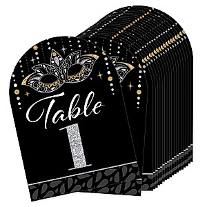 Big Dot of Happiness Masquerade - Venetian Mask Party Double-Sided 5 x 7 inches Cards - Table Numbers - 1-20