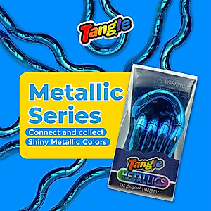 Tangle® Jr. Metallic (2-Pack) - Purple & Blue - Genuine Tangle Fidget - Fidget Toy for Kids and Adults - Metallic Shiny Fidget Desk Toy