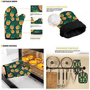 HUIACONG Kitchen Hot Mitts Native Western Kokopelli Ethnic Navajo Pot Handle Cover 2 Pcs Hot Pads Mitts Sets Machine Washable Heat Resistant Handle Holders 2 Pack for Home Kitchen Cooking Tools