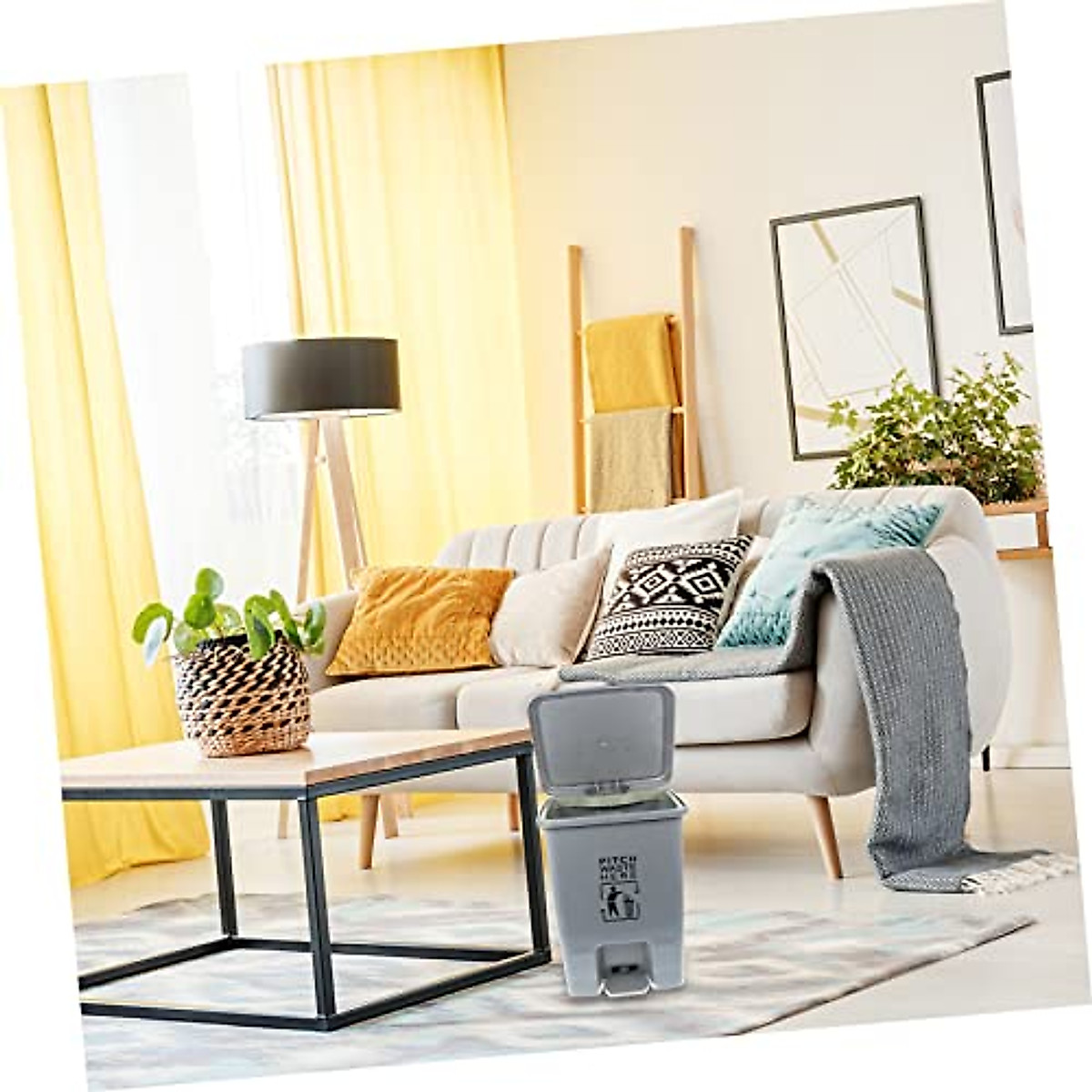 Operitacx 1pc Pedal Trash Can Round Trash Can Desk Dumpster Mesh Trash Can Dustbin Rubbish Can Kitchen Home Dustbin Large Capacity Garbage Can Waste Bin Rubbish Container Grey Plastic Simple