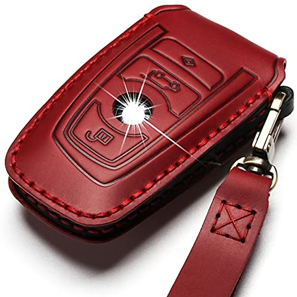 ZiHafate Car Key Fob Cover Compatible with BMW Keyless Remote Control 1 2 3 4 5 6 7 Series and X1 X2 X3 X5 X6 etc (B-R) … …