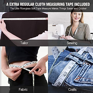 2PCS Body Tape Measure 60inch (150cm), Automatic Telescopic Tape Measure for Body Measurement & Weight Loss, Accurate Tape Measure for Tailor, Sewing, Fitness, Handcrafts, Clothes
