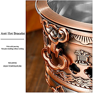 Stainless Steel Food Warmers, Dish Catering Heating Plate Stove Buffet with Pans and Fuel Holders for Buffets Caterings Parties Buffet Server Warming Tray/Red Copper