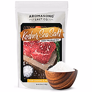 Aromasong 100% Natural Sea Salt, Kosher Salt Grain, Large Bulk 2.43 Lb Resealable Bag, All Natural, Unrefined, Gluten Free, Grinder Refill, Sea Salt for Daily Cooking or To Use as Pickling Salt…