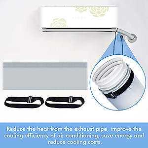 Lanathel Portable Air Conditioner Hose Cover Wrap, Universal Portable Ac Hose Insulation Sleeve, Fit 5" & 5.9" Diameter Air Conditioner Exhaust Hose Cover, Air Conditioner Parts & Accessories, 59" L