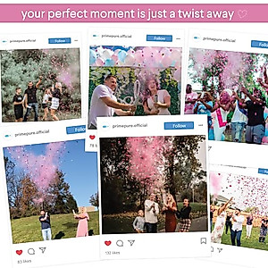 Gender Reveal Confetti Cannon Bulk - Set of 4 - Biodegradable Gender Reveal Powder Cannon and Heart Shaped Blue Confetti Cannons | Gender Reveal Ideas, Boy Gender Reveal Poppers and Smoke Gender Reveal Cannons | Gender Reveal Smoke Bombs and Confetti | Ge