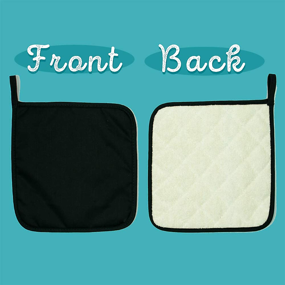 Anyi 100% Cotton Pot Holders, Kitchen Basic Potholder Heat Resistant, Terry Pot Holder Set for Cooking and Baking, Set of 3