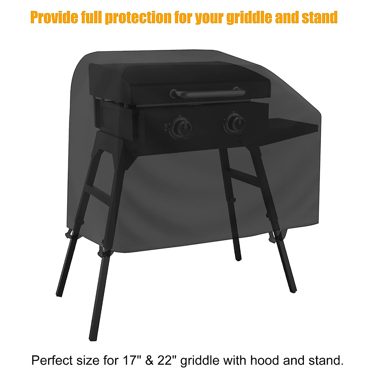 WOMACO Griddle Cover for Blackstone 17 & 22 inch Griddle with Hood Lid and Stand, Outdoor Waterproof 17 22 Grill Cover (Griddle Cover (with Hood & Stand))