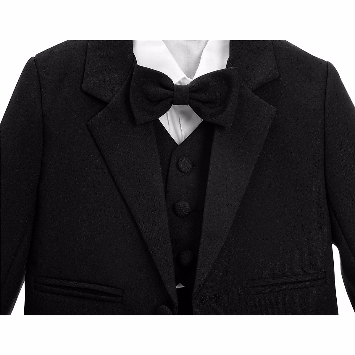 Dressy Daisy Baby Boy' 5 Pcs Set Formal Tuxedo Suits No Tail Wedding Christening Outfits Size 18 Months Black, 057