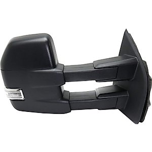 Kool Vue Power Heated Towing Mirrors for Ford F-150 2015-2018 Power Fold With Signal Light, Blind Spot Light, Memory & Puddle Lamp; Without Auto-Dimming Textured Pair