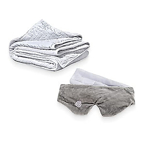 Gravity Blanket The Original Weighted Blanket for Adults, 20 lbs White 48"x72" with Washable Removable Microfiber Duvet Cover & Weighted Sleep Mask, Grey, 1 Pound, Better Rest & Sleep