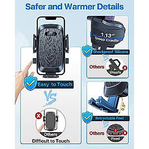 Phone Holders for Your Car [88 LBS Super Heavy Duty] Suction Cup Phone Holder Windshield/Dashboard/Window, Universal Car Phone Holder Mount, Compatible with iPhone, Samsung & Other Cellphone,Black