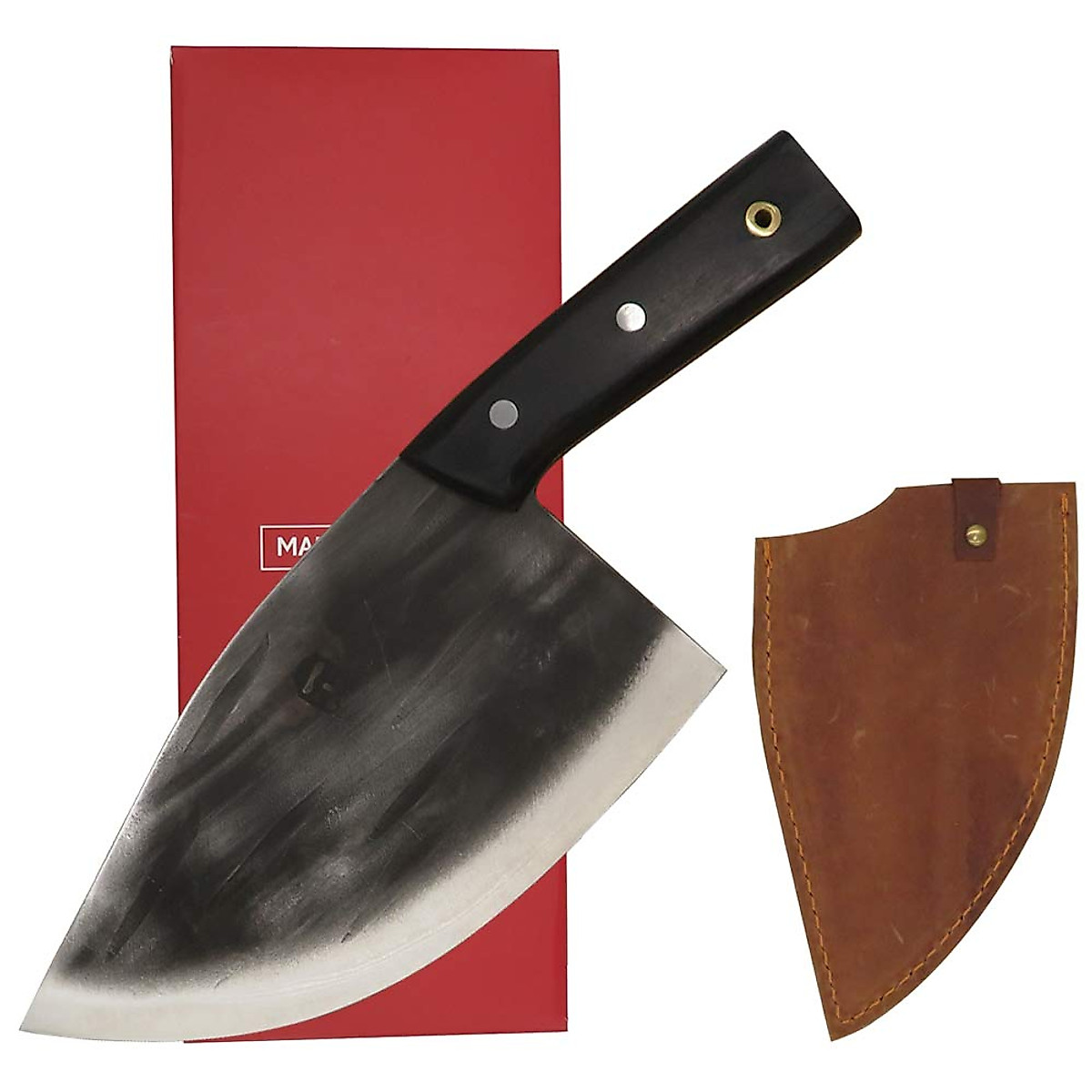 LICAIDAO Manual forging Kitchen Knife Chef's Meat Cleaver Butcher Knife Vegetable Cutter With High Carbon Clad Steel