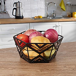 Scott Living Luxe Centerpiece Fruit Storage Basket, 10-Inch, Black