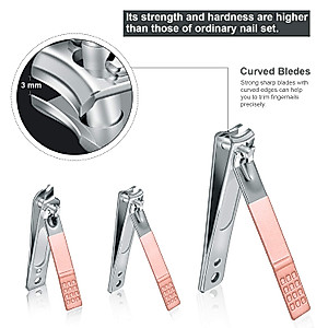 Manicure Set, Travel Mini Nail Clippers Kit Pedicure Care Tools, 10pcs Stainless Steel Grooming kit (Pink)