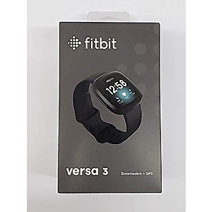 Fitbit Versa 3 Health & Fitness Smartwatch with GPS, 24/7 Heart Rate, Alexa Built-in, 6+ Days Battery, Black/Black, One Size Renewed