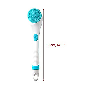 INGVY Dry Brushing Body Brush Long Handled Body Scrubber and for Cleansing Brush Waterproof for Shower (Color : Red)