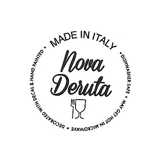 Nova Deruta Small Oval Serving Dish Plate, Red Hearts Floral and Spirals, Made in Italy, Italian Exclusively Handcrafted Earthenware for Sur La Table, Deruta Region Artwork, Tray 9.5" x 6.75"